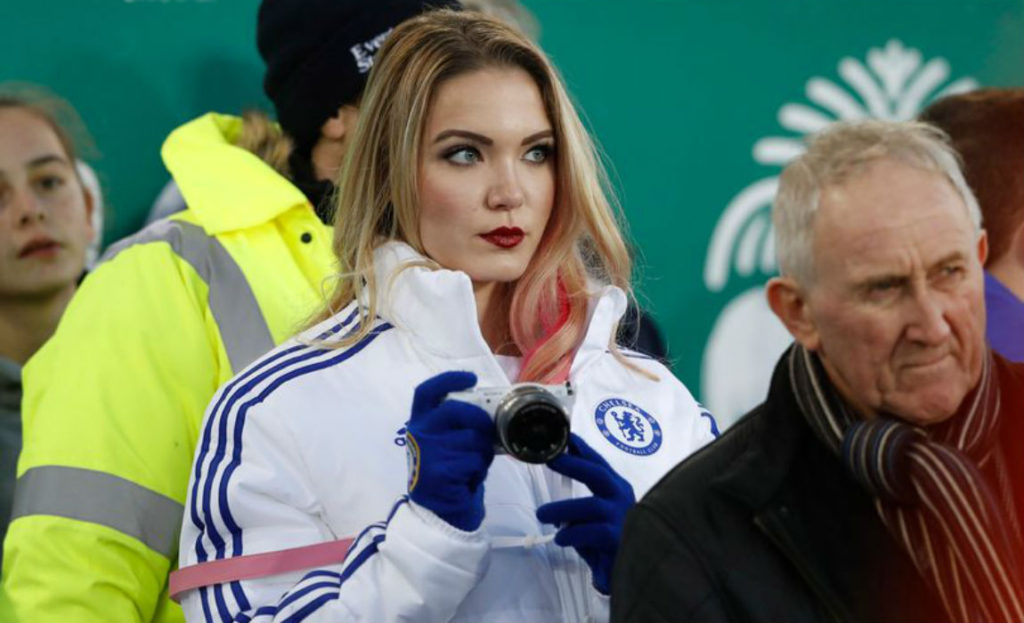 American Blonde Emily Rogawski Spotted Again At Goodison Park Wearing ...