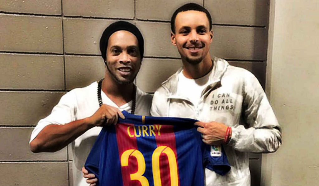 Ronaldinho Enjoys NBA Festivities As He Meets The All-Stars