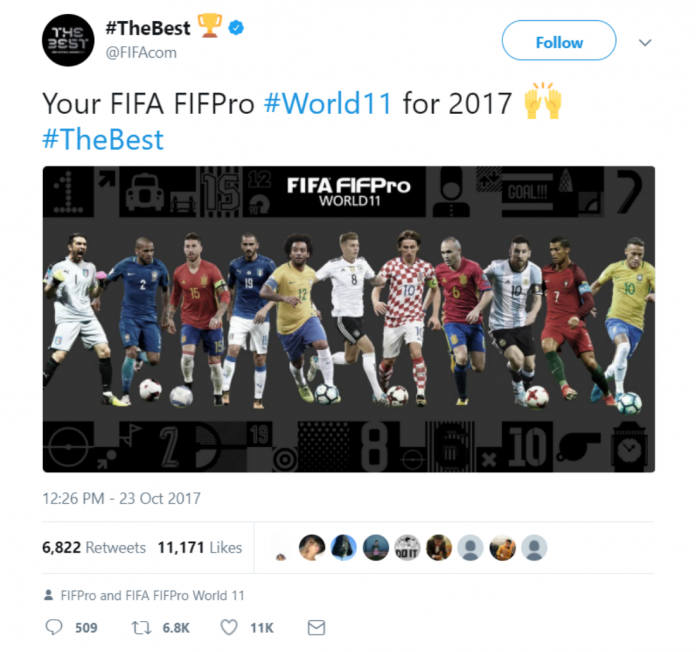 The FIFPro World11 Has Been Revealed At The Best FIFA Football Awards 2017