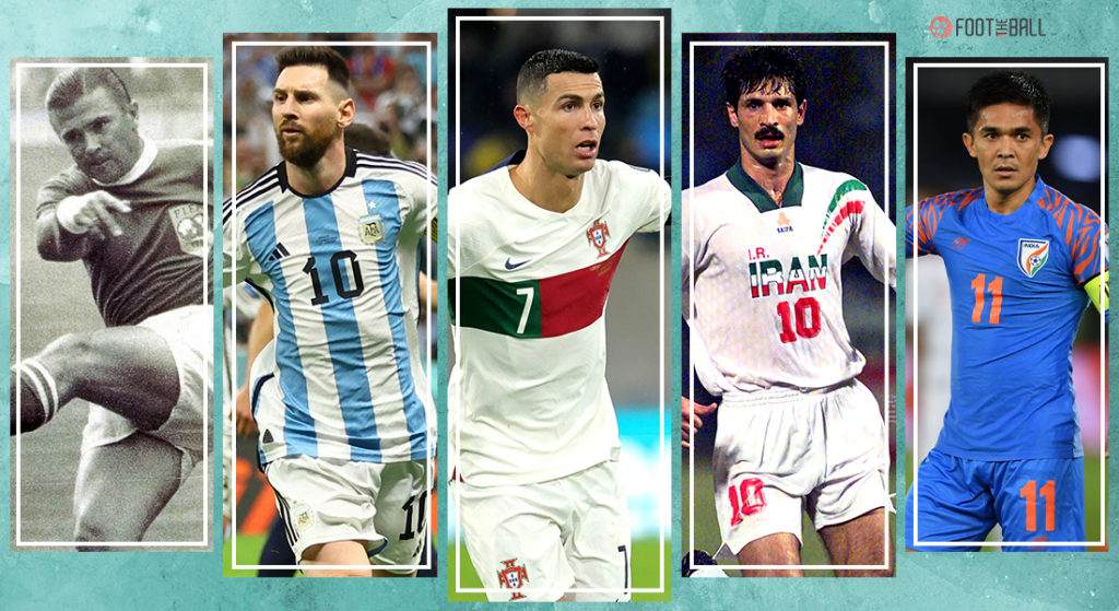 Who are the top international goal scorers of all time in football